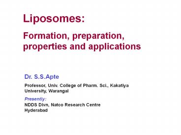 PPT – Liposomes: PowerPoint presentation | free to download - id ...