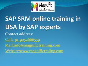 PPT – sap srm online training in USA by SAp experts PowerPoint ...