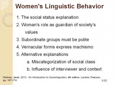 Women's Linguistic Behavior presentation | free to download