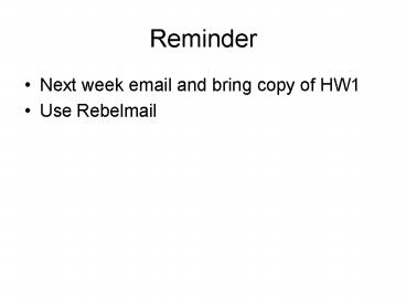 Reminder presentation | free to view