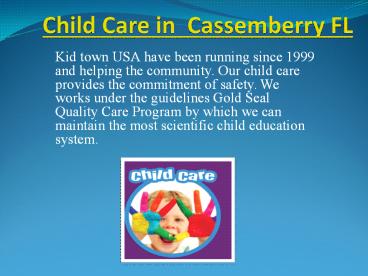 child day care centre presentation | free to view