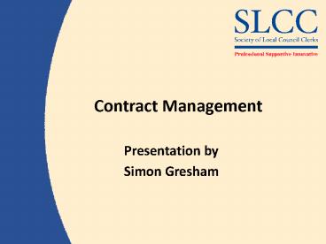 Contract Management presentation | free to view