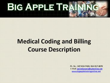 PPT – Medical Coding and Billing Course Description (1) PowerPoint ...