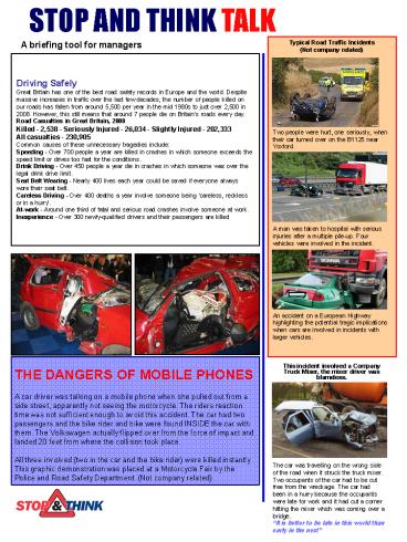 PPT – Driving Safely PowerPoint presentation | free to download - id ...