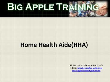 Home Health Aide(HHA) presentation | free to download