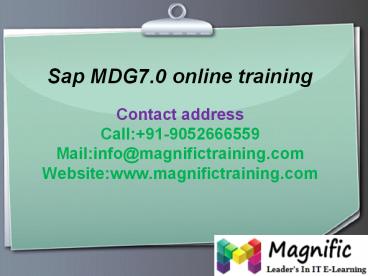 Sap MDG 7.0 online training presentation | free to download