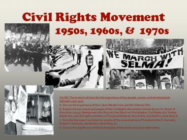 PPT – Civil Rights Movement 1950s, 1960s, PowerPoint presentation ...