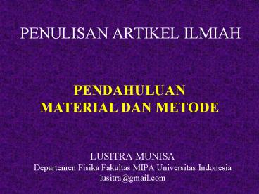 PPT – PENULISAN KARYA ILMIAH PowerPoint presentation | free to download ...
