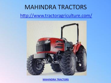 Mahindra Farm Tractors India presentation | free to download