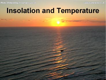 Insolation and Temperature presentation | free to download
