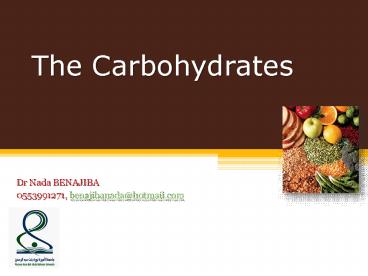 PPT – The Carbohydrates PowerPoint presentation | free to download - id ...