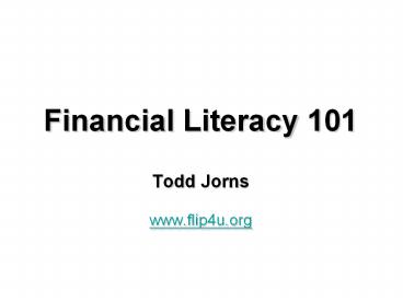 Financial Literacy 101 presentation | free to download
