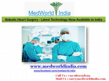 Robotic Heart Surgery - Latest Technology Now Available in India ...