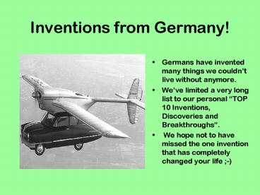 Inventions from Germany! presentation | free to download