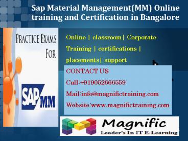PPT – Sap Material Management(MM) Online training and Certification in ...