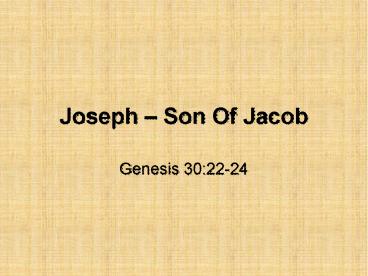 Joseph presentation | free to download