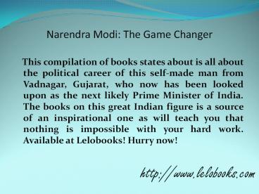 Narendra Modi: The Game Changer presentation | free to download