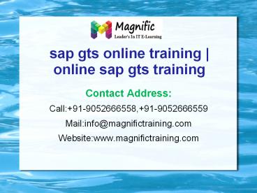 sap gts online training online sap gts trainng presentation | free to ...
