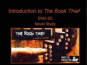 Introduction to The Book Thief presentation | free to download