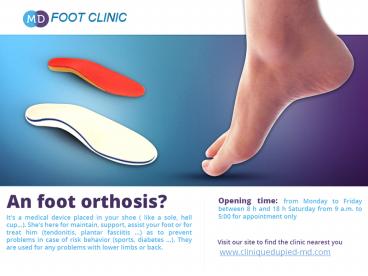 Orthoses for pain and foot disease presentation | free to download