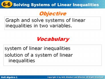 Graph and solve systems of linear inequalities in two variables ...