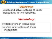 PPT – 3'3: Graphing and Solving Systems of Linear Inequalities ...