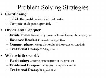 PPT – Problem Solving Strategies PowerPoint presentation | free to ...