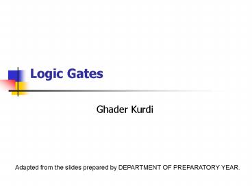 Logic Gates presentation | free to view