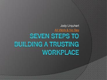 Building trust At workplace presentation | free to view
