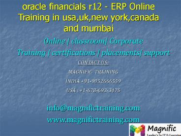PPT – oracle financials r12 - ERP Online Training in usa,uk,new york ...