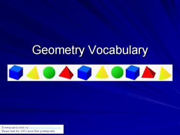 Geometry Vocabulary presentation | free to download