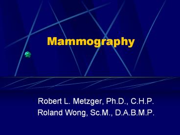 Mammography presentation | free to download