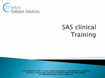 PPT – SAS Clinical Training| SAS Clinical Online Training - Call Us ...