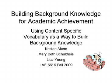 Building Background Knowledge for Academic Achievement presentation ...