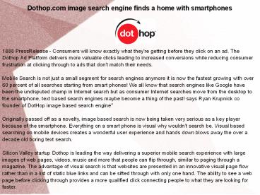 Dothop.com image search engine finds a home with smartphones ...