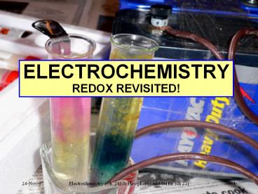 PPT – ELECTROCHEMISTRY REDOX REVISITED! PowerPoint presentation | free ...