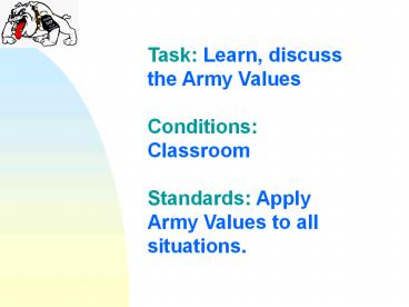 PPT – Army Values PowerPoint presentation | free to view - id: 66288b-MWM5N