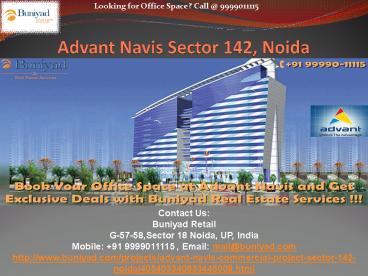 Commercial Spaces - Advant Navis at sector 142 Noida presentation ...