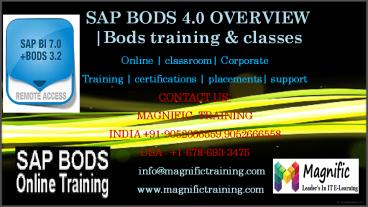 SAP BODS 4.0 OVERVIEW | Bods training & classes presentation | free to ...