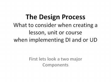 PPT – The Design Process PowerPoint presentation | free to download ...