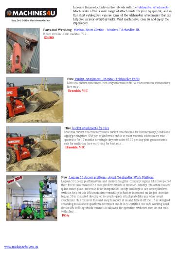 PPT – Telehandler Attachments Product Catalog PowerPoint presentation ...