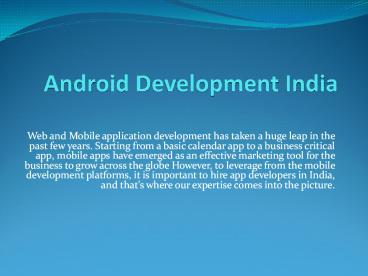 PPT – Mobile Application Development India PowerPoint presentation ...