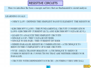 RESISTIVE CIRCUITS presentation | free to download