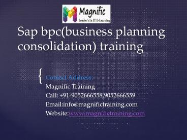 sap bpc(business planning and consolidation) training presentation ...