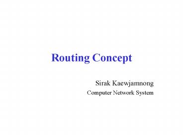 Routing Concept presentation | free to view