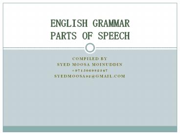 PPT – English Grammar PowerPoint presentation | free to download - id ...
