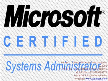 MCSA Training presentation | free to download