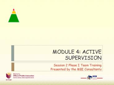 MODULE 4: ACTIVE SUPERVISION presentation | free to view