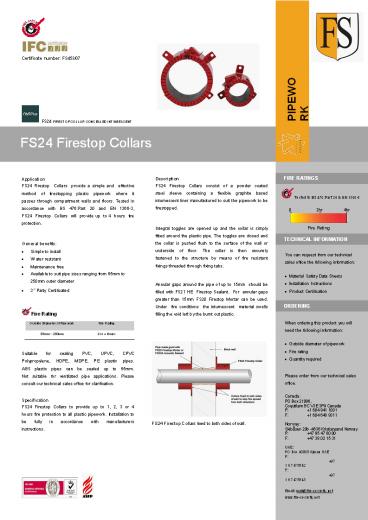 Firestop Collars - Fire Stopping | Fire Stop Services | Fire Protection ...