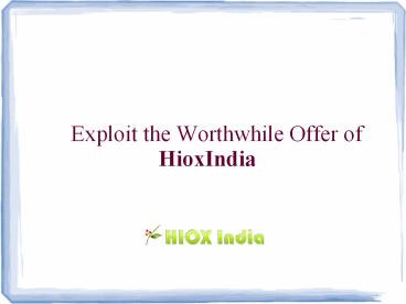 .IN Domain Registration at Rs. 69 at HioxIndia presentation | free to ...
